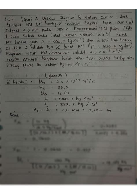 solution diffusion of a through stagnant b in a liquid the solute hci