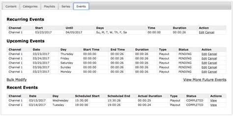 recurring events telvue