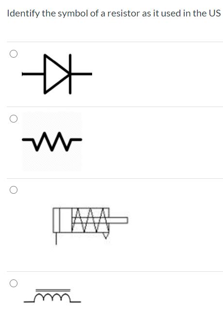 Solved Identify The Symbol Of A Resistor As It Used In The Chegg Com