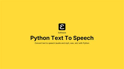Python Text To Speech Software Blog Eric David Smith