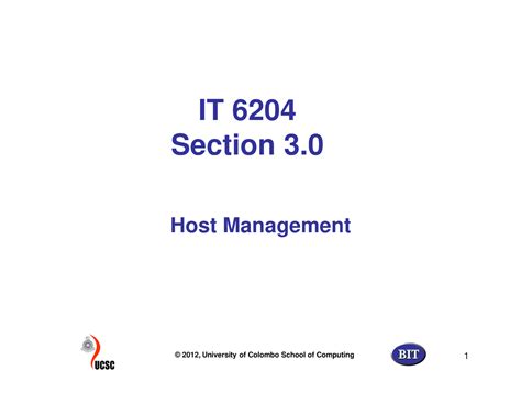 3 host management assignment © 2012 university of colombo school