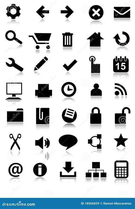 Simple Web Icon Set Application Stock Vector Image 18566839