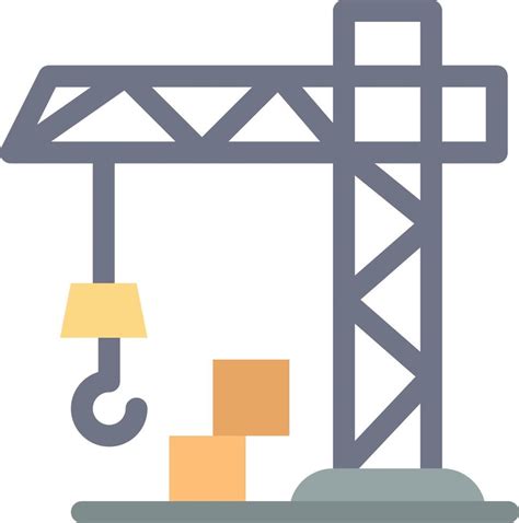 Architecture Construction Crane Flat Color Icon Vector Icon Banner Template 19100177 Vector Art