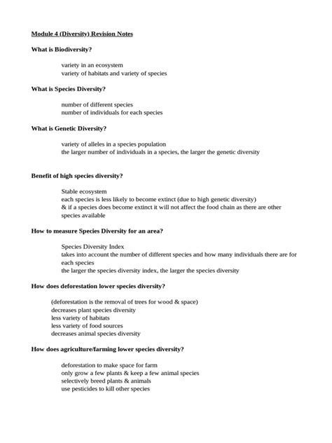 Aqa Module 4 Revision Notes Pdf