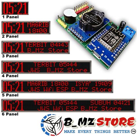 jual controller jws kontroller jws jam sholat wifi murah esp8266 untuk 1 2 3 4 5 6 panel p10