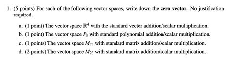solved 1 5 points for each of the following vector
