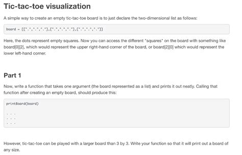Solved Tic Tac Toe Visualization A Simple Way To Create An Chegg