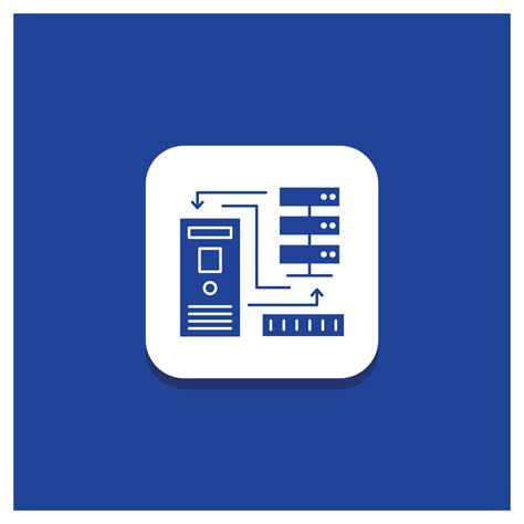 Blue Round Button For Combination Data Database Electronic