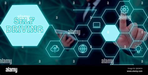 Handwriting Text Self Driving Concept Meaning Autonomous Vehicle Ability To Navigate Without