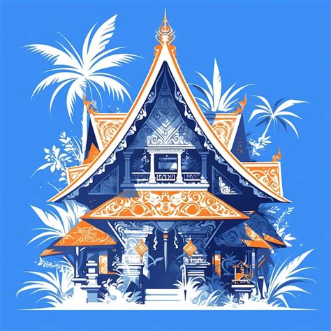Indonesian Traditional House Patterns With Regional Architecture Premium Ai Generated Vector