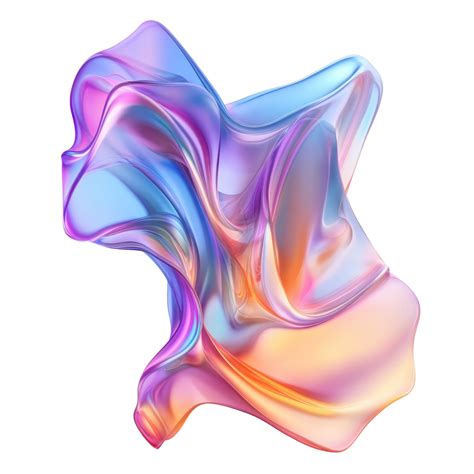 A Captivating Multi Colored Iridescent Wave Shape Flows Gracefully Showcasing Vibrant Hues And