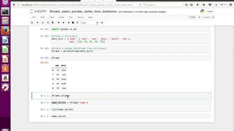 Pandas How To Select A Series From A Dataframe Youtube