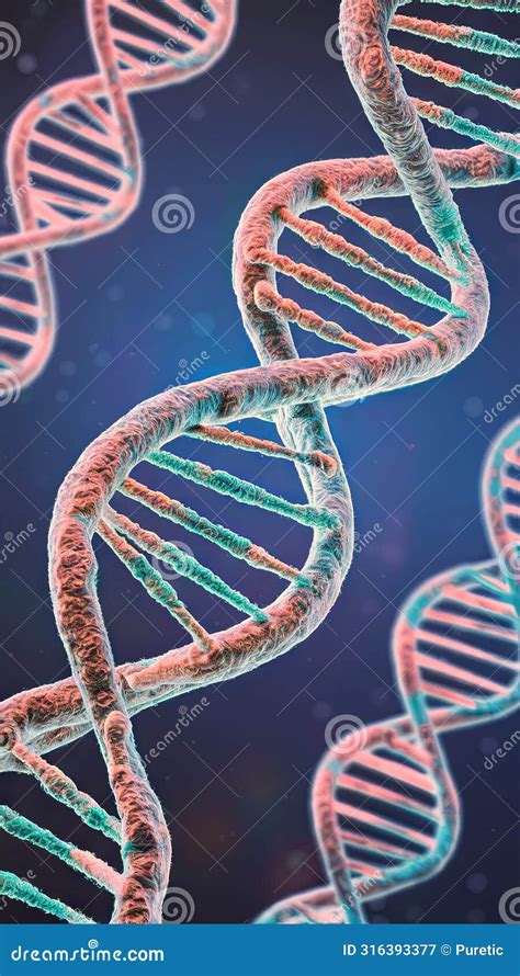 3d Rendered Dna Strand Simulation Stock Illustration Illustration Of