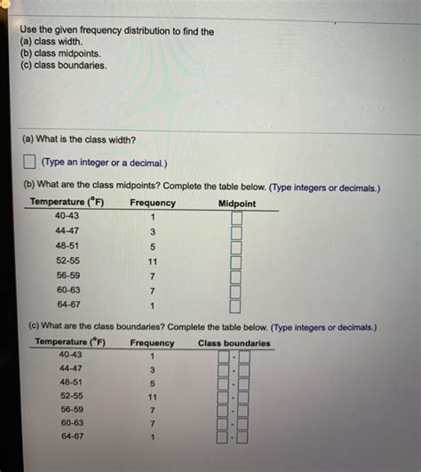 Solved Use The Given Frequency Distribution To Find The A Chegg
