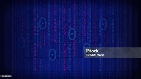 Digital Binary Code Abstract Technology Background Blue Futuristic Programming Language Stock