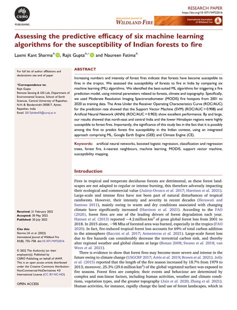 Pdf Assessing The Predictive Efficacy Of Six Machine Learning Algorithms For The