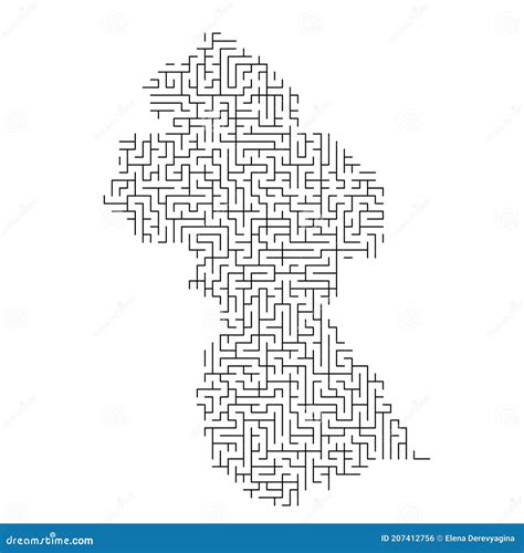 Guyana Map From Pattern Of Black Slanted Parallel Lines Flat Vector Illustration Isolated On