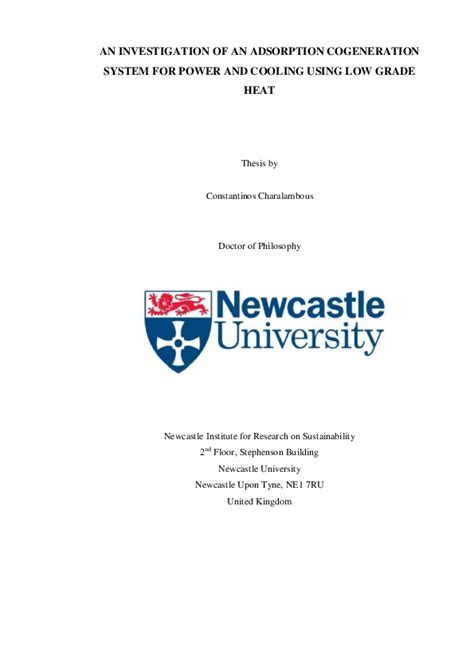Pdf An Investigation Of An Adsorption Cogeneration System For Power