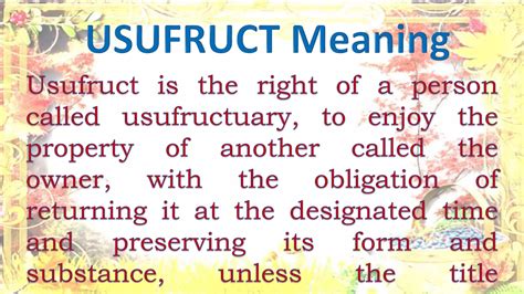 Usufruct Ppt