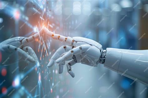 Premium Photo Cyborg Hand Finger Moving Artificial Intelligence