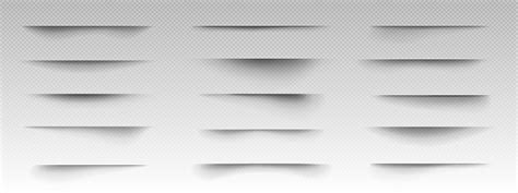 투명 종이 시트 라인 섀도우 박스 세트 페이지 디바이더 프레임 테두리 가장자리 팩 Shade Overlay 하단 인터페이스 요소 컬렉션 3차원 형태에 대한 스톡 벡터 아트
