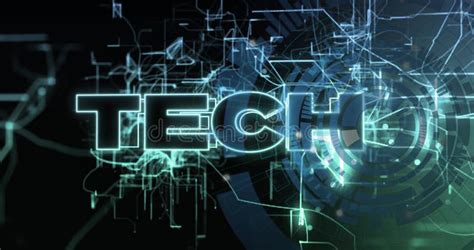 tech text with glowing lines and circuits futuristic digital image