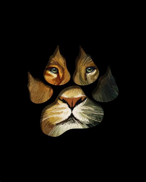 How To Draw A Lion Paw Print Ricomoren