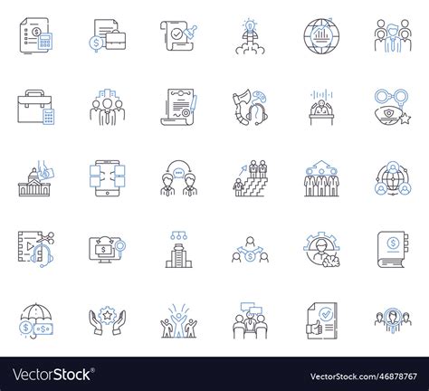 Data Analysys Line Icons Collection Analytics Vector Image