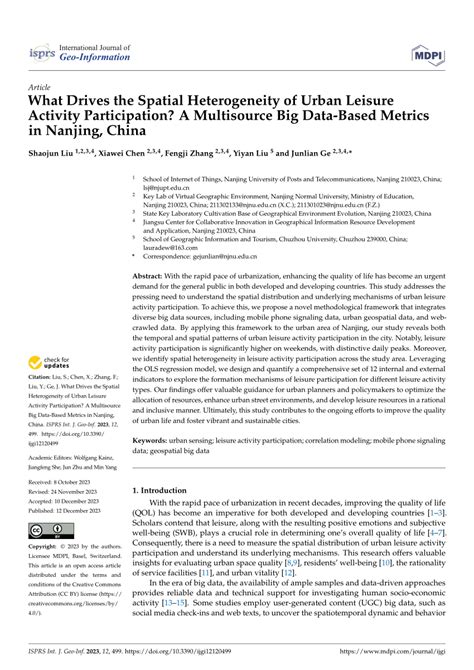 Pdf What Drives The Spatial Heterogeneity Of Urban Leisure Activity