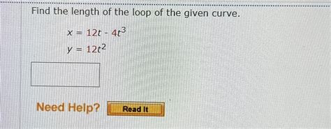 Solved Find The Length Of The Loop Of The Given Chegg Com