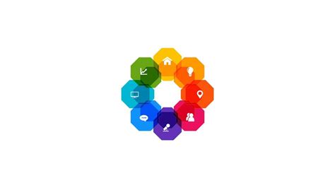 Colorful Hexagonal Logo With Icons Google Slide Theme And Powerpoint Template Slidedocs