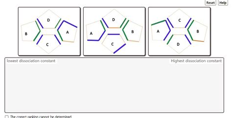 Solved Reset Help Lowest Dissociation Constant Highest Dissociation
