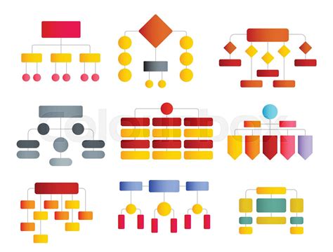 flowchart schemes set stock vector colourbox