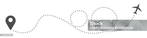 비행기 점선 경로 회색으로 비행기 방법 라인 스톡 벡터 시작 지점에서 경로를 따라 점선으로 비행 Eps10 0명에 대한 스톡 벡터 아트 및 기타 이미지 Istock