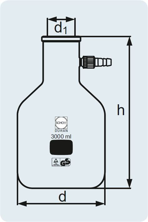 DURAN Filtering Flasks Bottle Shape With KECK Assembly Set Borosilicate Glass Parkes