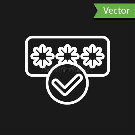 White Line Password Protection And Safety Access Icon Isolated On Black