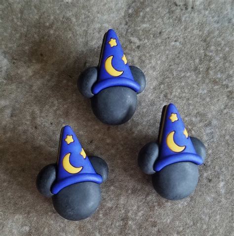 3 Disney Mickey Mouse Head Merlin Hat Shank Buttons Size Etsy