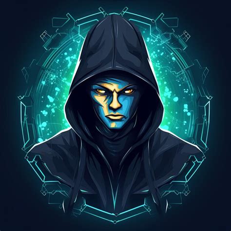 Premium Photo Logo With A Hooded Hacker