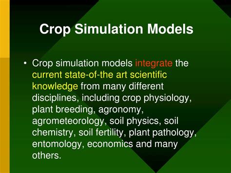 PPT Crop Simulation Modeling PowerPoint Presentation Free Download ID