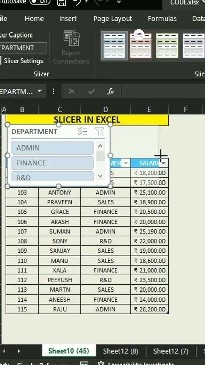 Quick And Easy Way To Insert Slicers In Excel Shortsfeed Shorts