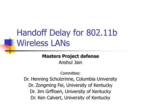 ppt handoff delay for 802 11b wireless lans powerpoint presentation