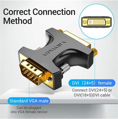 Vention VGA Male To DVI Female Adapter Display At Both Ends P HD Gold Plated Interface