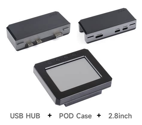 树莓派zero usb hub和hdmi扩展模块套件 含zero pod外壳 适用于树莓派zero zero 2 w系列主板