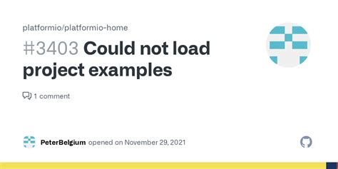Could Not Load Project Examples Issue Platformio Platformio Home GitHub