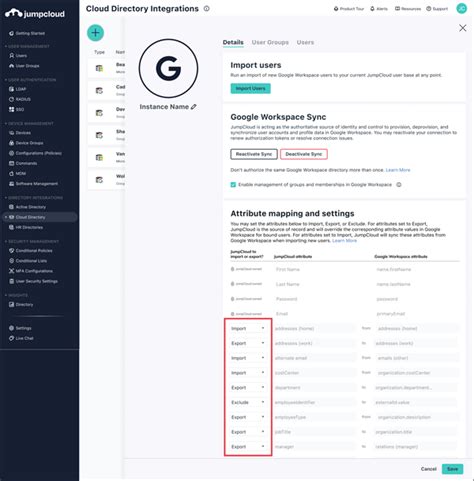 Import And Export Attributes On Open Directory Integrations JumpCloud