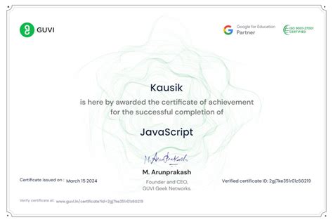 Kausik Mohan On Linkedin Im Thrilled To Announce That Ive Earned The Javascript Specialist…