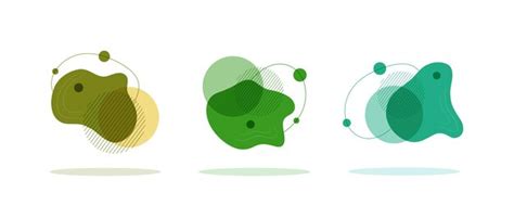 Premium Vector Set Vector Abstract Dynamic Blots For Modern Style Designs Green Aquamarine