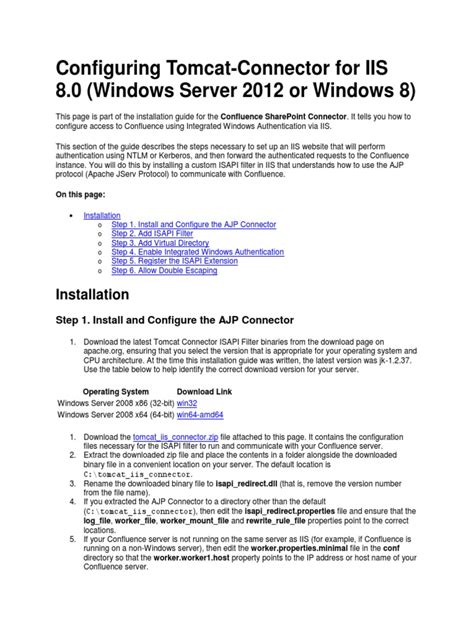 Configuringtomcat Connectorforiis8 0 Windowsserver2012orwindows8 Pdf Internet