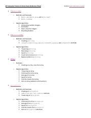 AP Computer Science A Cheat Sheet Pdf AP Computer Science A Cheat Sheet U U U
