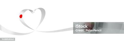 일본 긴 리본 하트 플래그 배너입니다 일본 하트 모양의 깃발입니다 스톡 벡터 그림 리본에 대한 스톡 벡터 아트 및 기타 이미지 리본 리본상 패턴 Istock